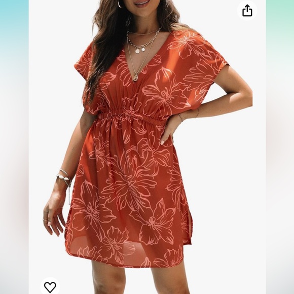 Cupshe | Swim | Women Swimsuit Coverup Casual V Neck Dress Nwt | Poshmark